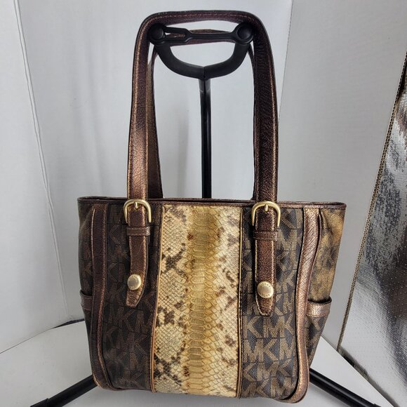 Michael Kors | Bags | Michael Kors Snake Skin Shoulder Bag Large | Poshmark